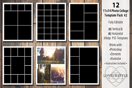 8x10 Photo Collage Template Pack 3, a Templates & Theme by Loveurstyle ...