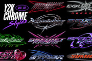 Y2K Chrome Text Effects Vol.2, a Layer Style Add-On by Hyperpix Productions