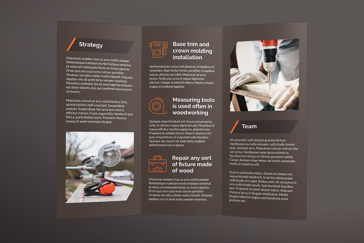 Carpenter Brochure Trifold, a Brochure Template by TemplatesNow!
