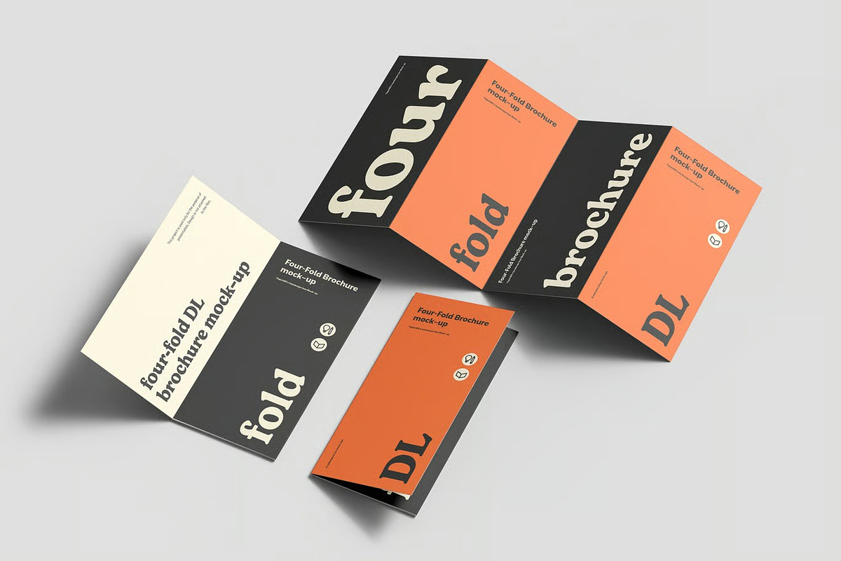 Four Fold DL Brochure Mockup