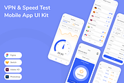 VPN & Speed Test Mobile App UI Kit, an UI Kit Template by Betush