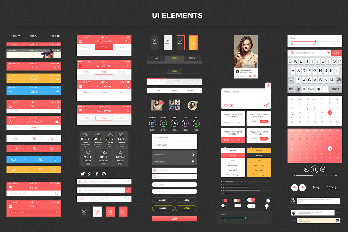 Zoom UI Kit (iPhone 5S, 6S & 6S +), an UI Kit Template by ZippyPixels