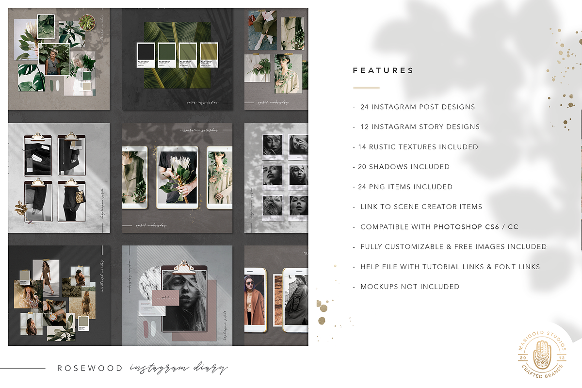 ROSEWOOD | Instagram Diary, a Social Media Template by Marigold Studios