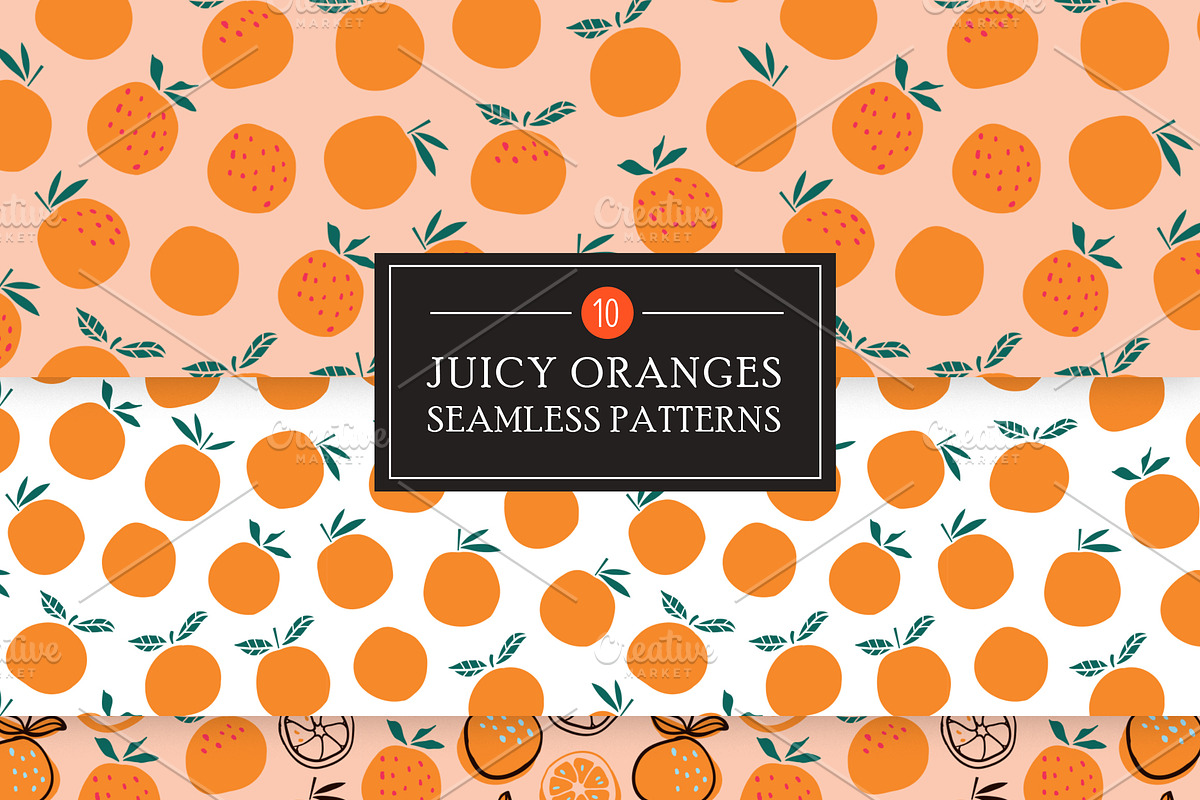 10 Oranges patterns + posters & more, a Pattern Graphic by I Draw ...