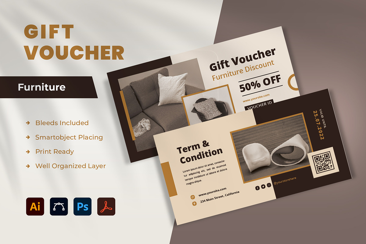 Furniture Gift Voucher, a Stationery Template by Rahardi Creative ...