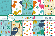 Dinoland papers, a Pattern Graphic by Poppymoondesign