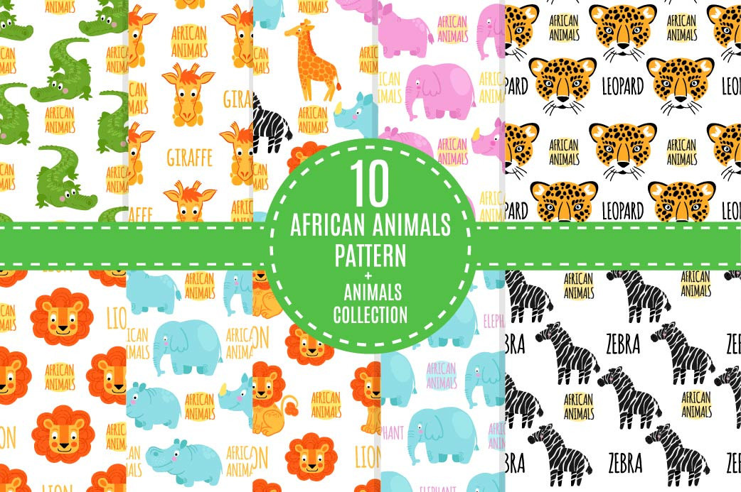 African animals vector pattern, a Pattern Graphic by Havroshechka