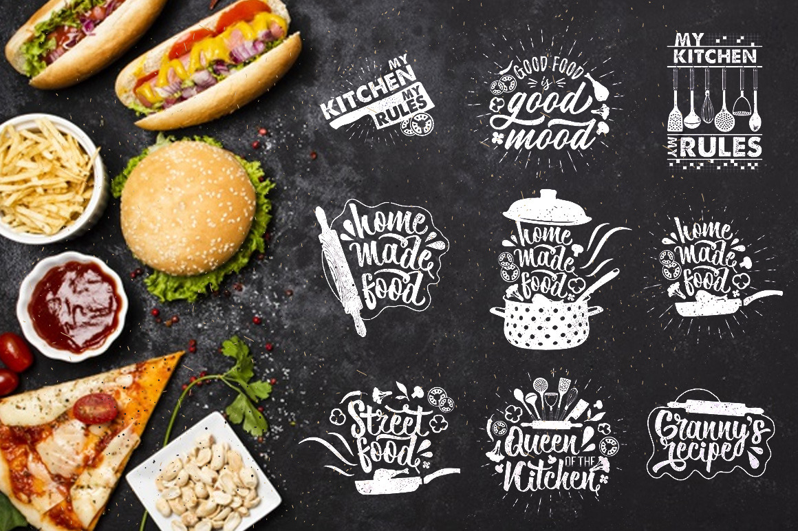 Inspirational Food Typography., a Decorative Illustration by Moloko88 ...