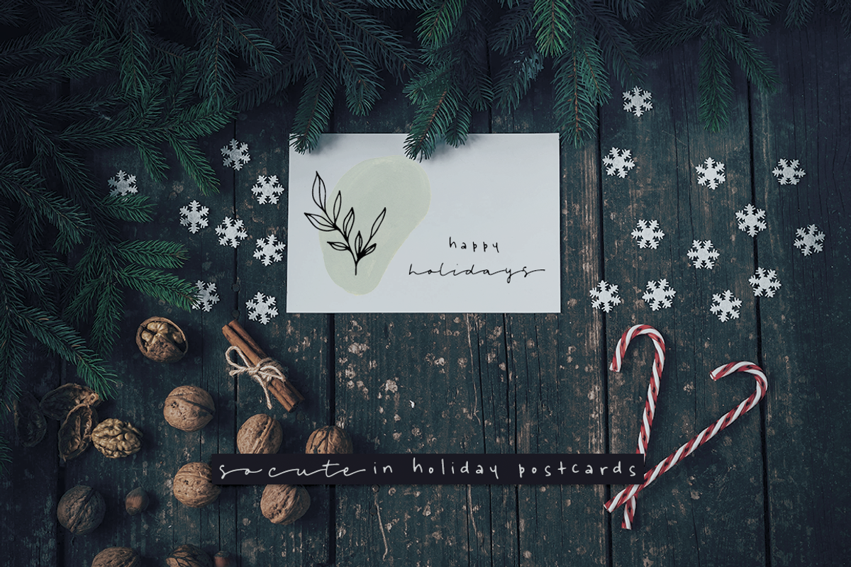 Leaves and Twigs font trio & extras, a Script Font by Ana's Fonts