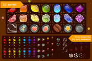 Graphic Assets for Match 3 Game, an Illustration by Chuchilko shop