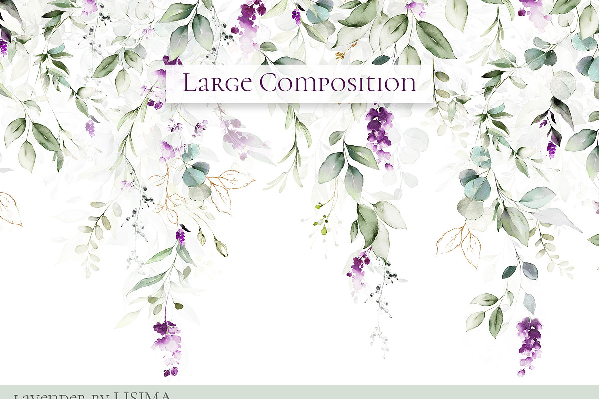 Watercolor Lavender Wedding flowers, a Decorative Illustration by ...