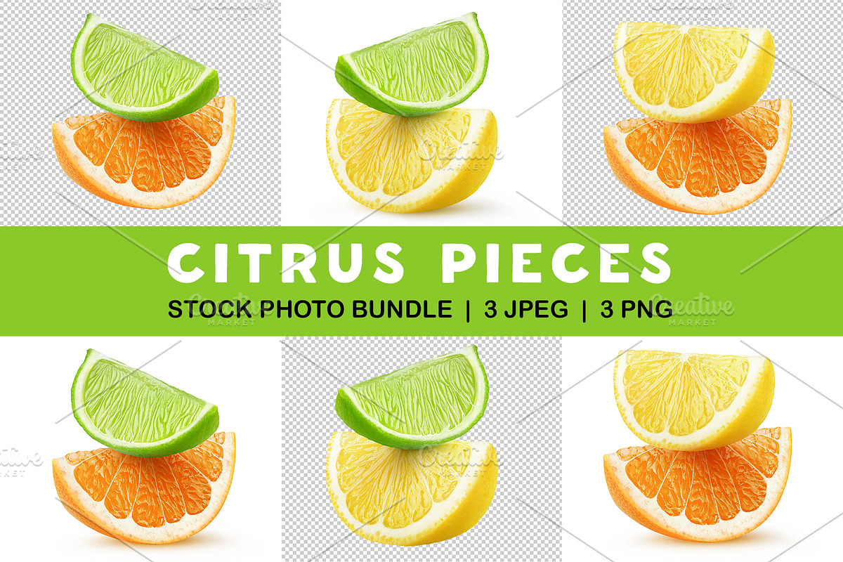 Citrus pieces on top of each other, an Object Graphic by Fruits+Veggies