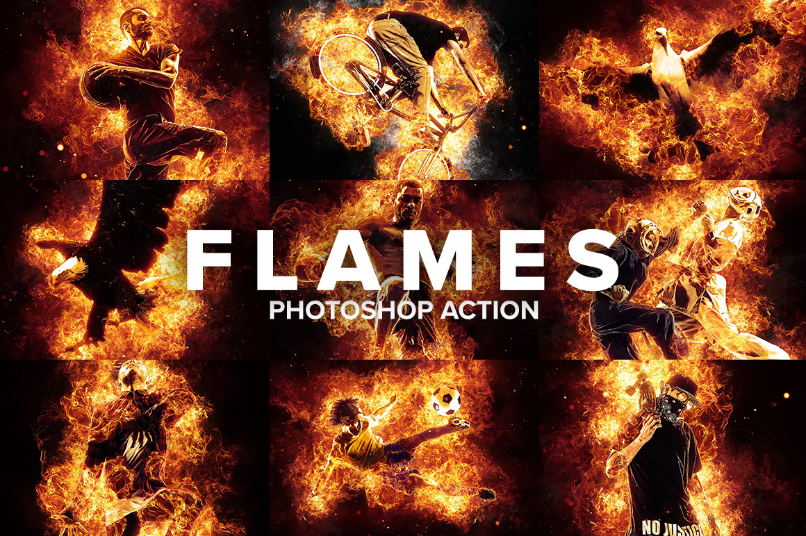 Flames Photoshop Action, an Action Add-On by Sevenstyles