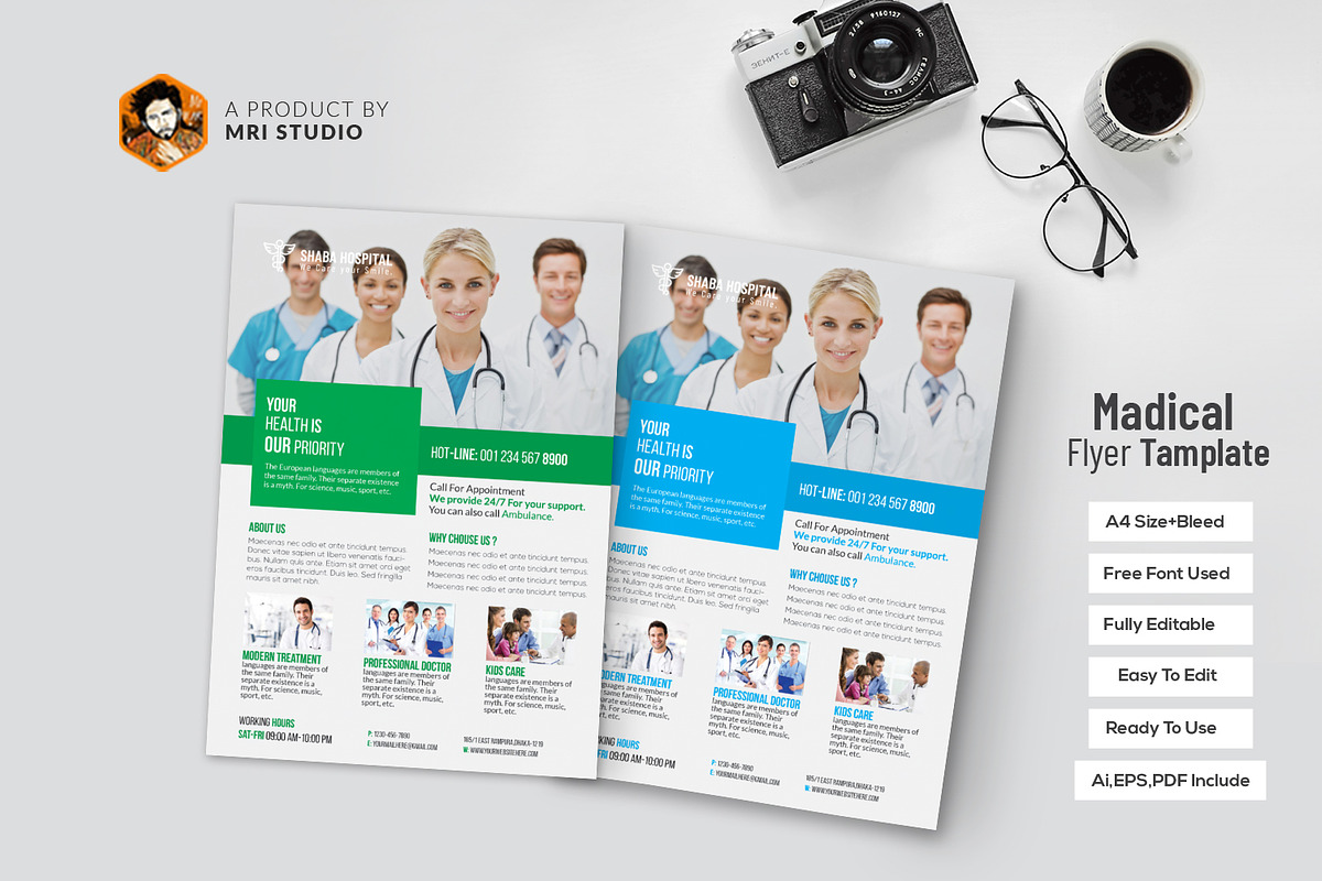 Medical Flyer, a Flyer Template by MRI STUDIO | Creative Market
