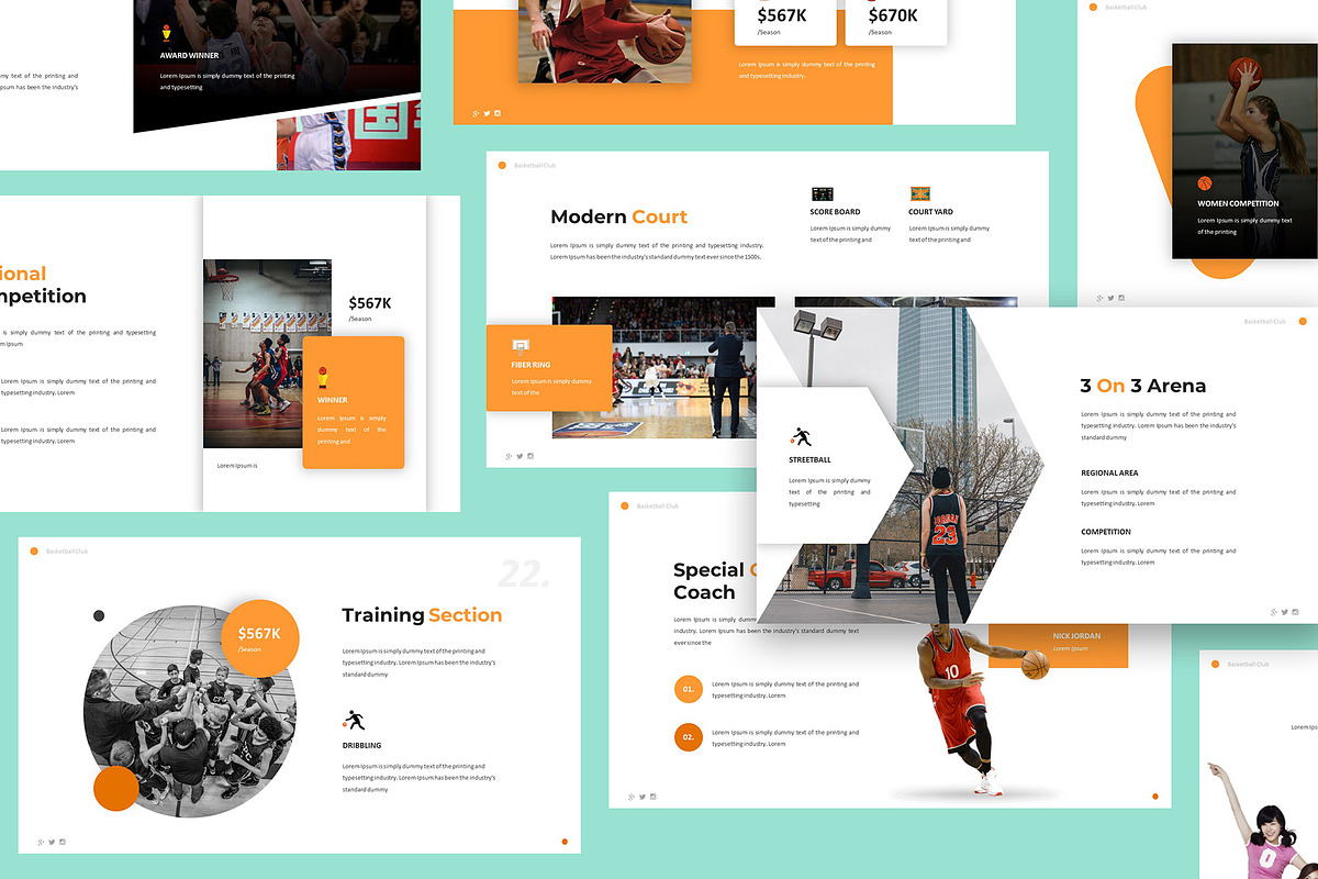 Basketball Club Powerpoint Template, a Presentation Template by Giant ...