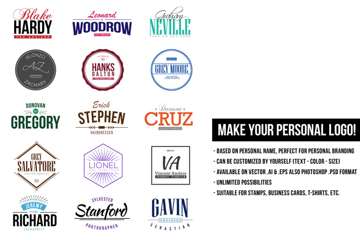 15 Personal Name Based Logo Template, a Branding & Logo Template by ...