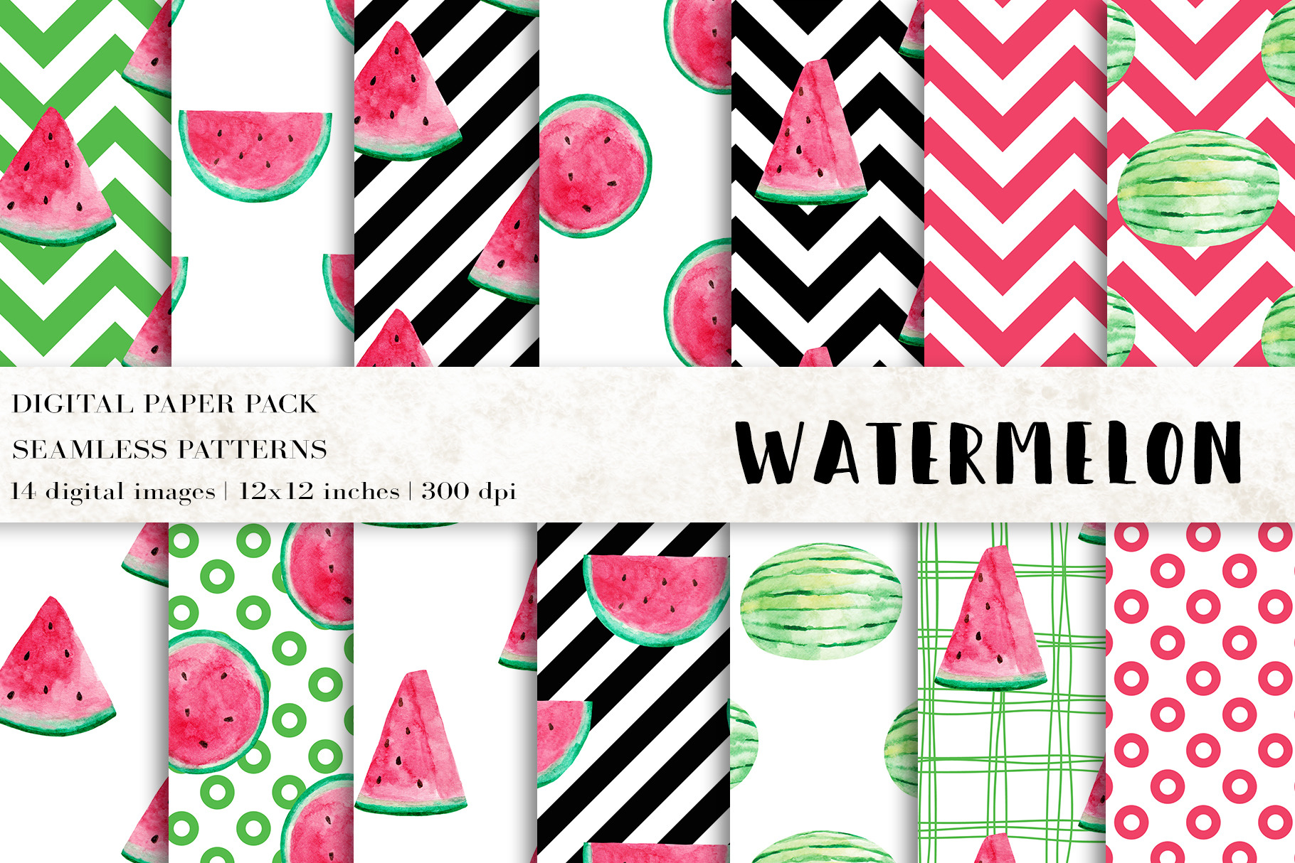 Watermelon Digital Papers | Creative Market
