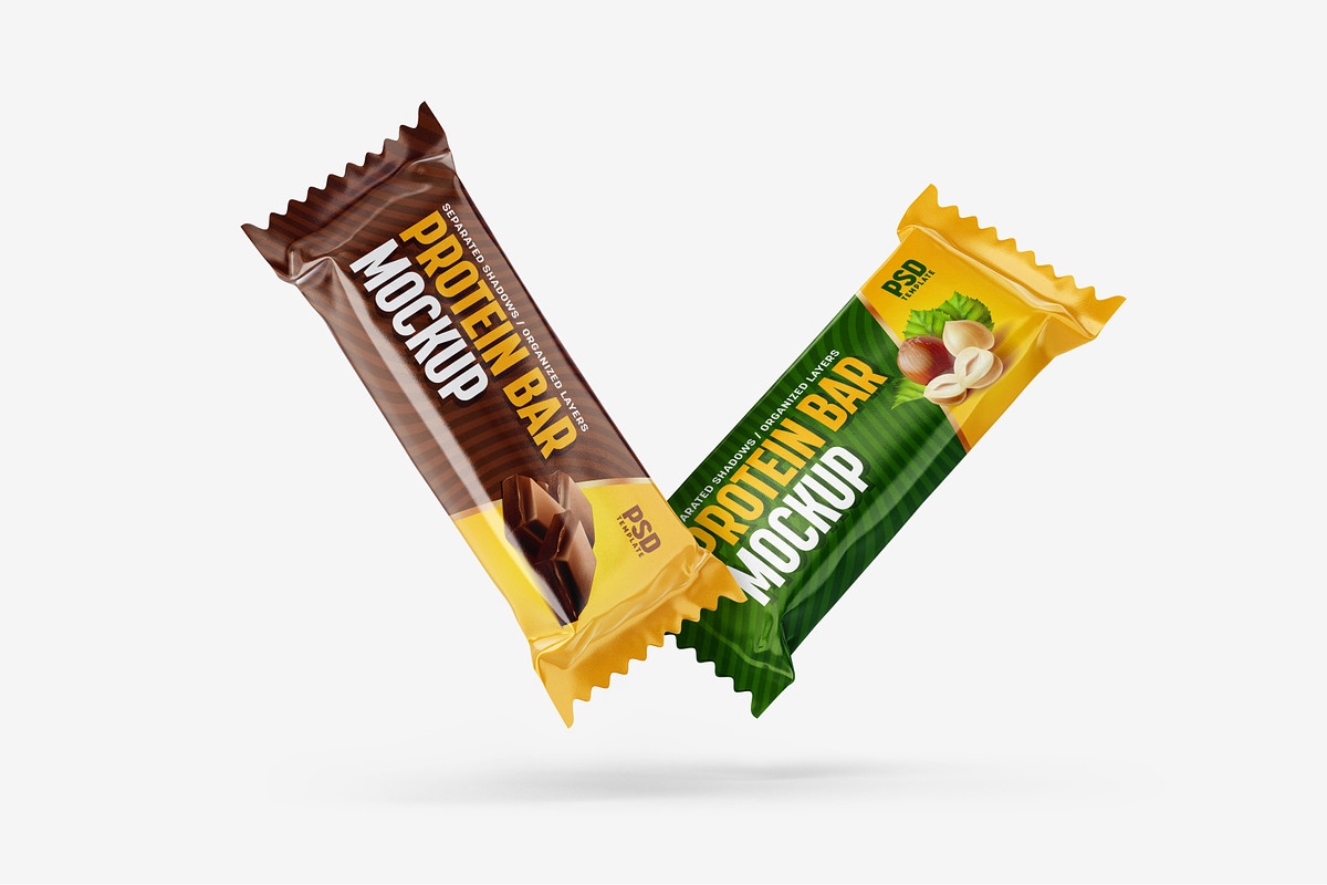 Protein Bar Mockup Set | Snack, a Cups & Container Mockup by Deeplab