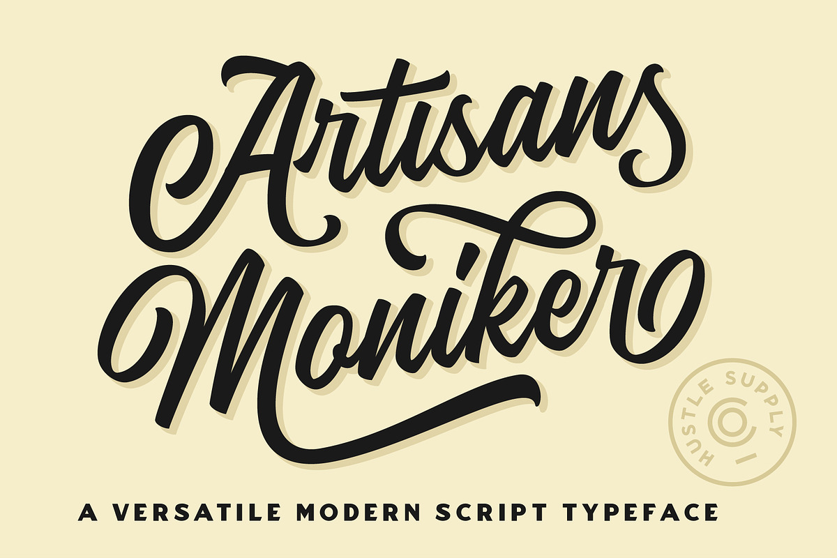 The Artisan's Moniker - Script Font, a Script Font by Hustle Supply Co.