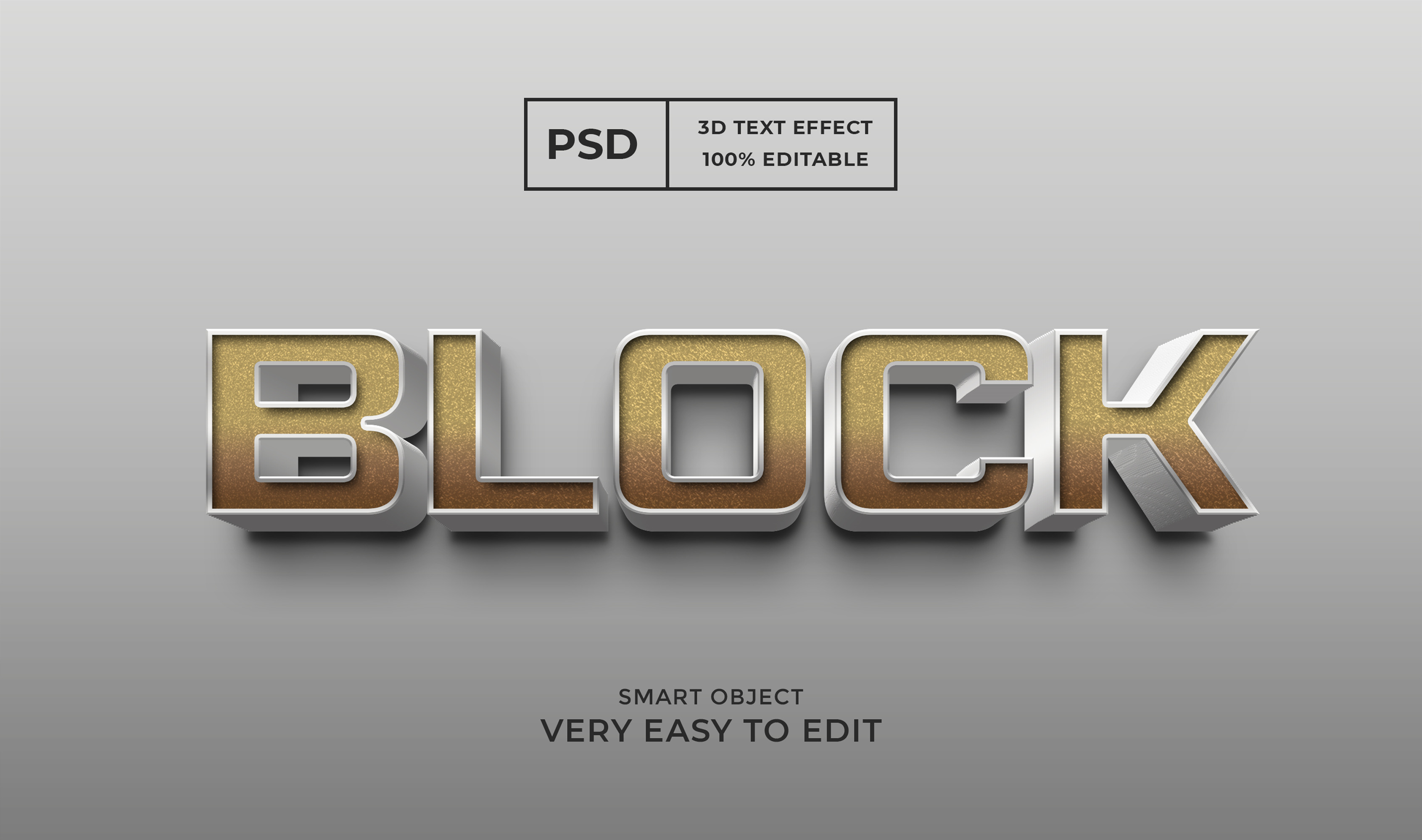 Block golden 3d text style effect | Layer Styles ~ Creative Market