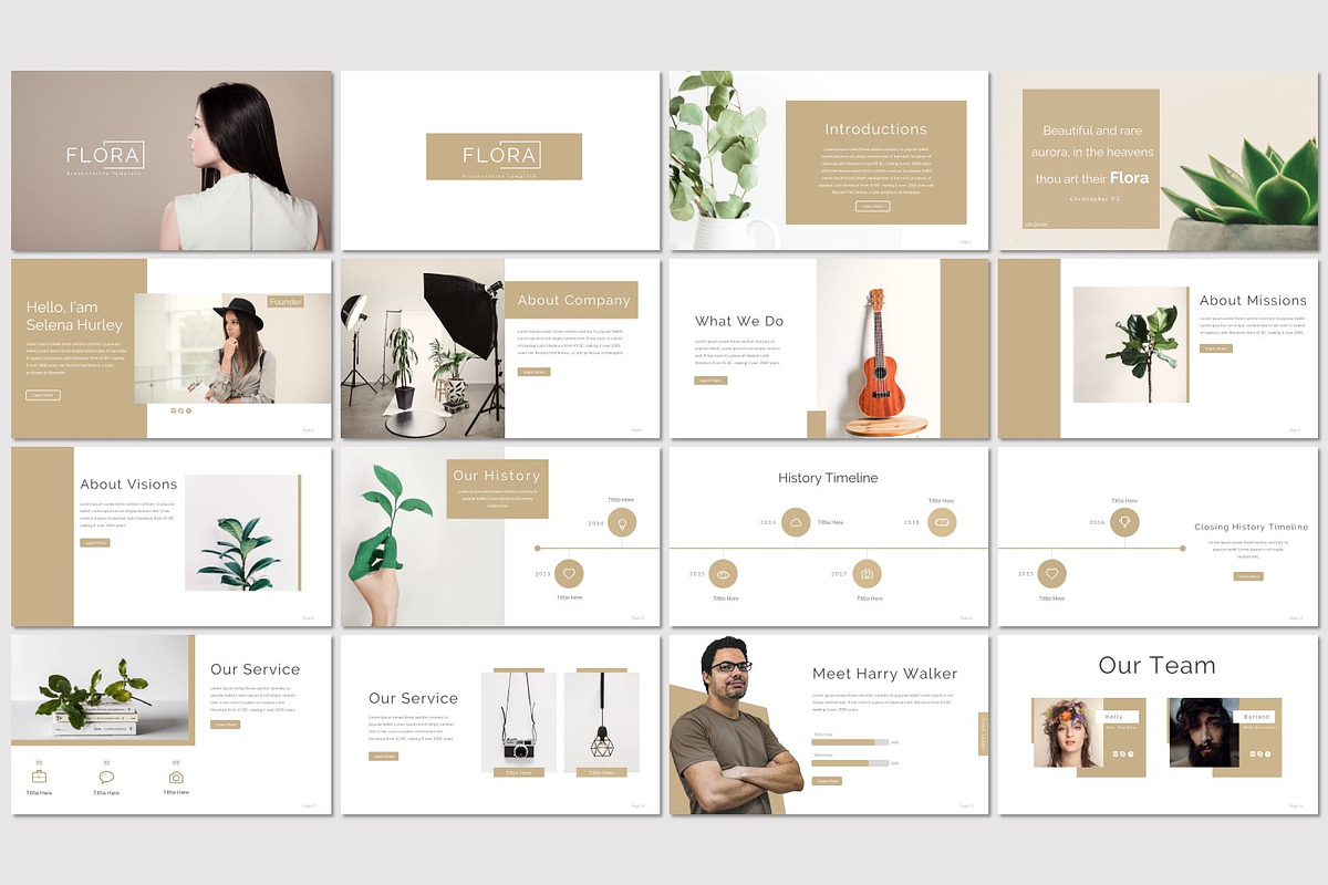 Flora - Google Slides Template, a Presentation Template by inspirasign