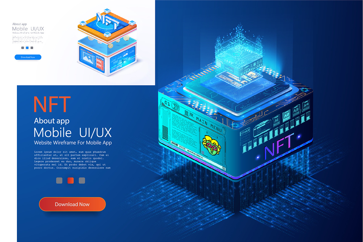 Isometric NТАЕ blockchain technology | Creative Market