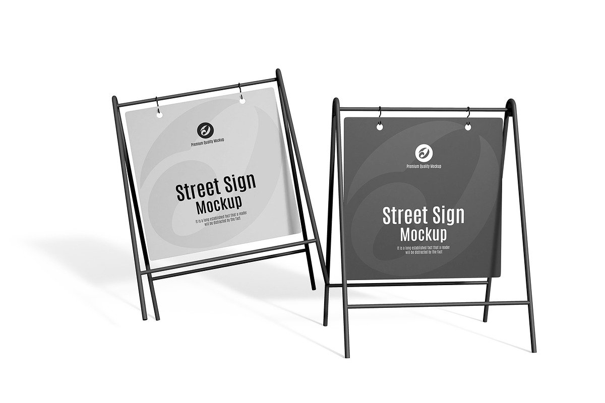 Street Stand Sign Board Mockup