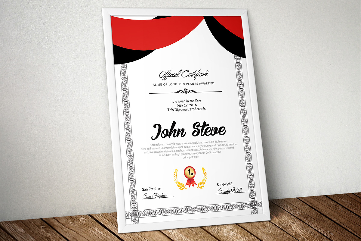 A4 Certificate & Diploma, a Stationery Template by Psd Templates