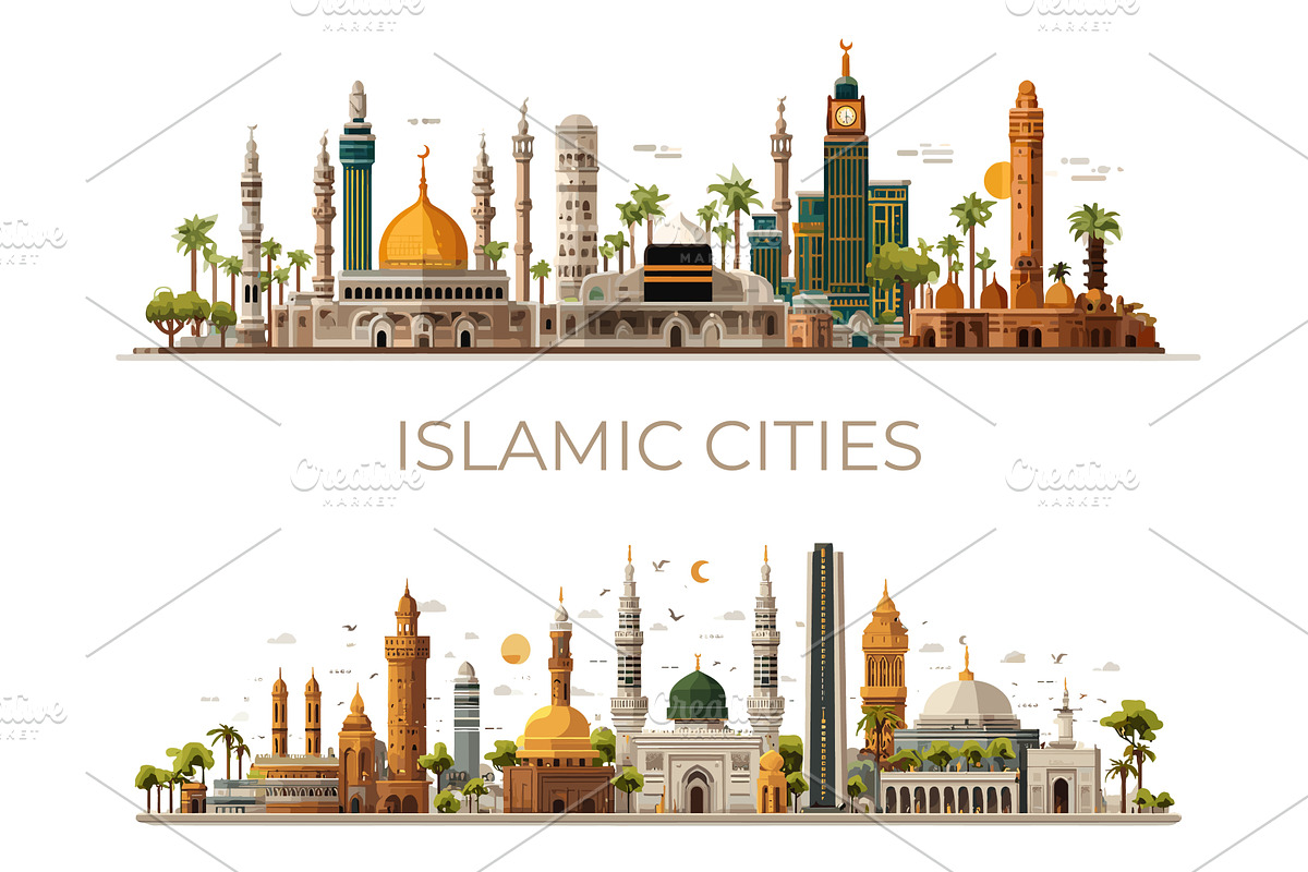 Islamic cities. Islam heritage, an Object Illustration by Stock-Smart-Start