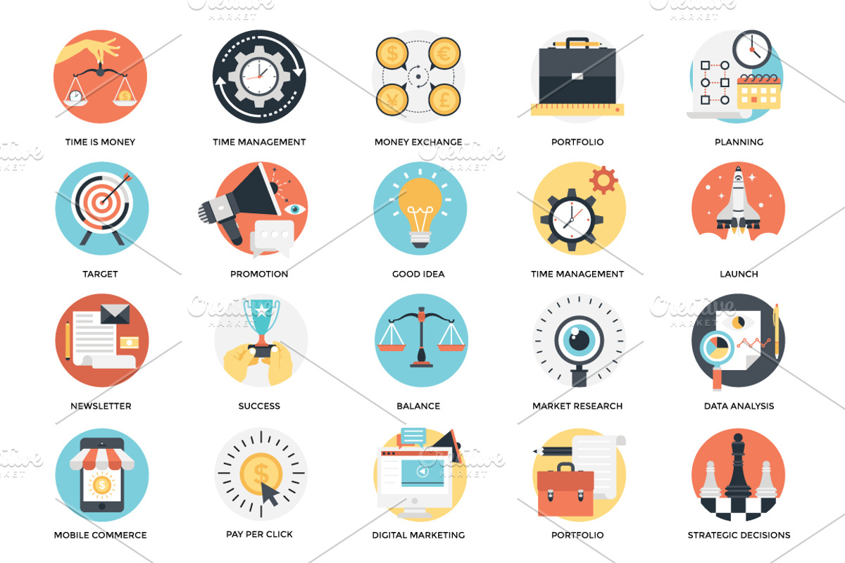 300 Flat Business Icons, an Icon by Prosymbols