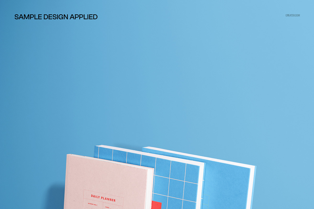 Three Standing Planners Mockup, a Merchandise Mockup by creatsy5