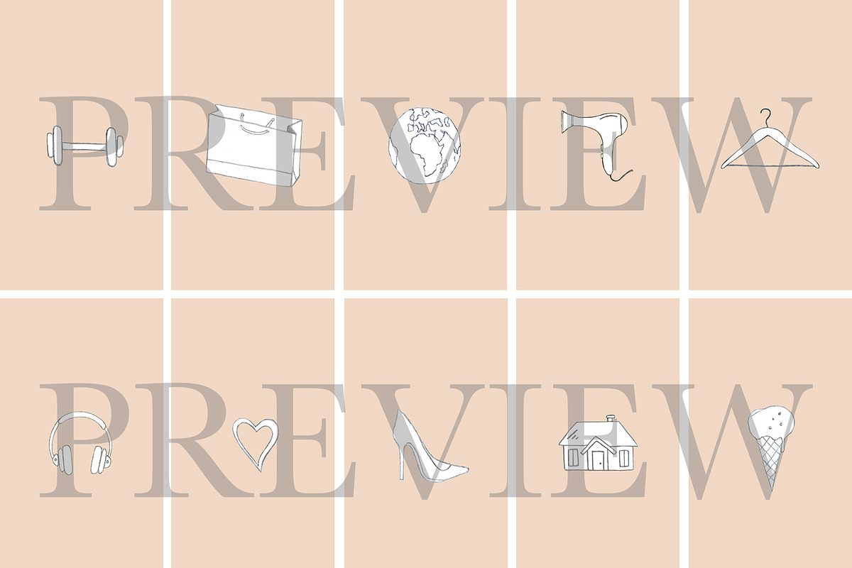 40 Instagram Highlight Icons Beige, a Social Media Template by Masters ...