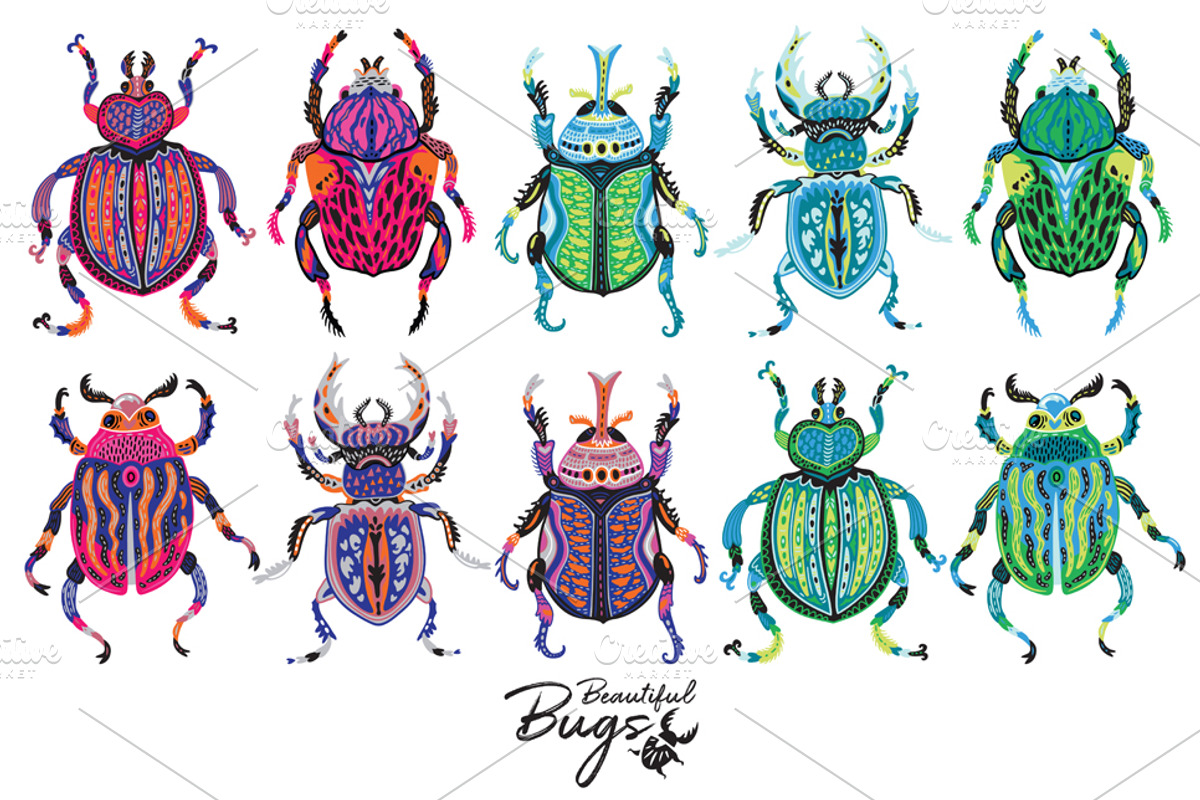 Beautiful bugs, a Pattern Graphic by PenguinHouse