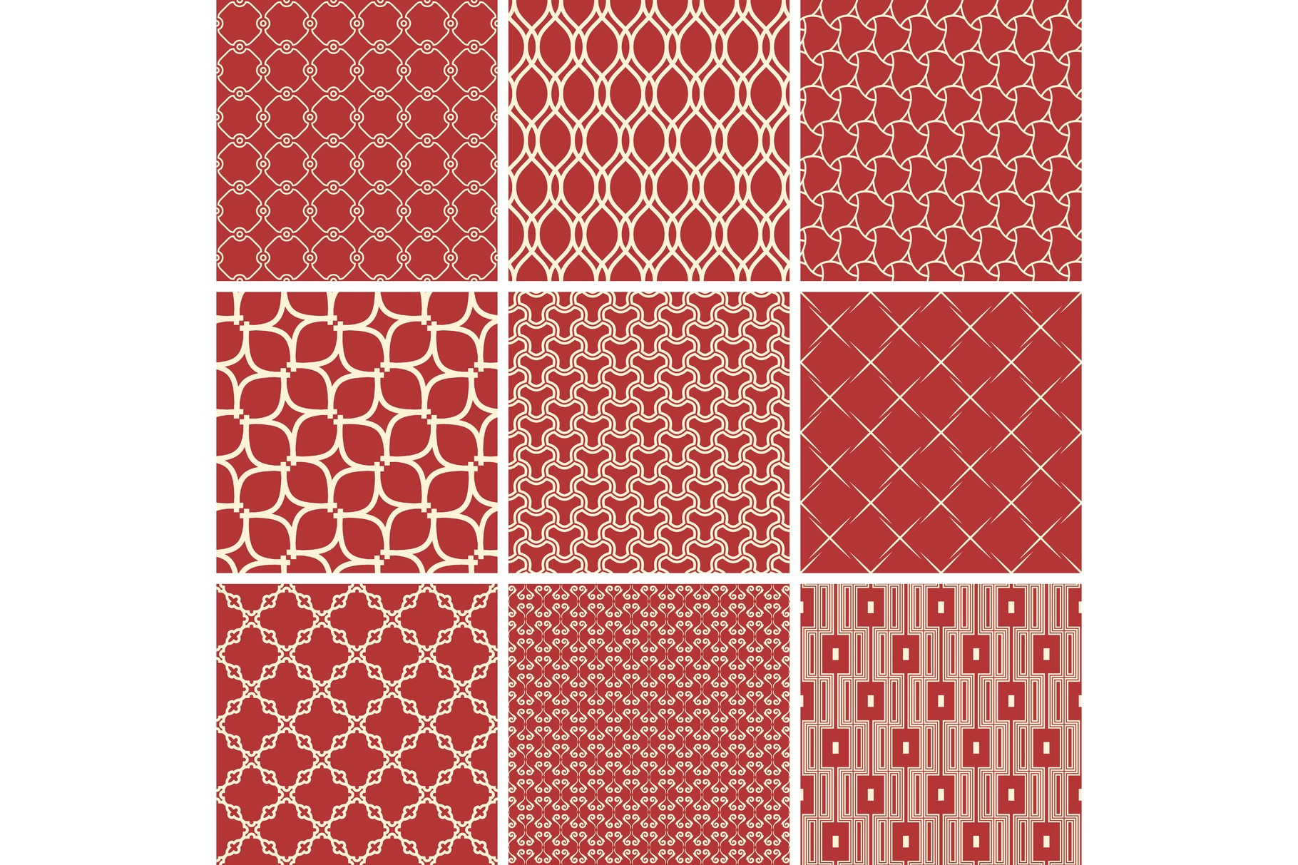 Set of Vector Seamless Geometric Backgrounds, a Pattern Graphic by ...