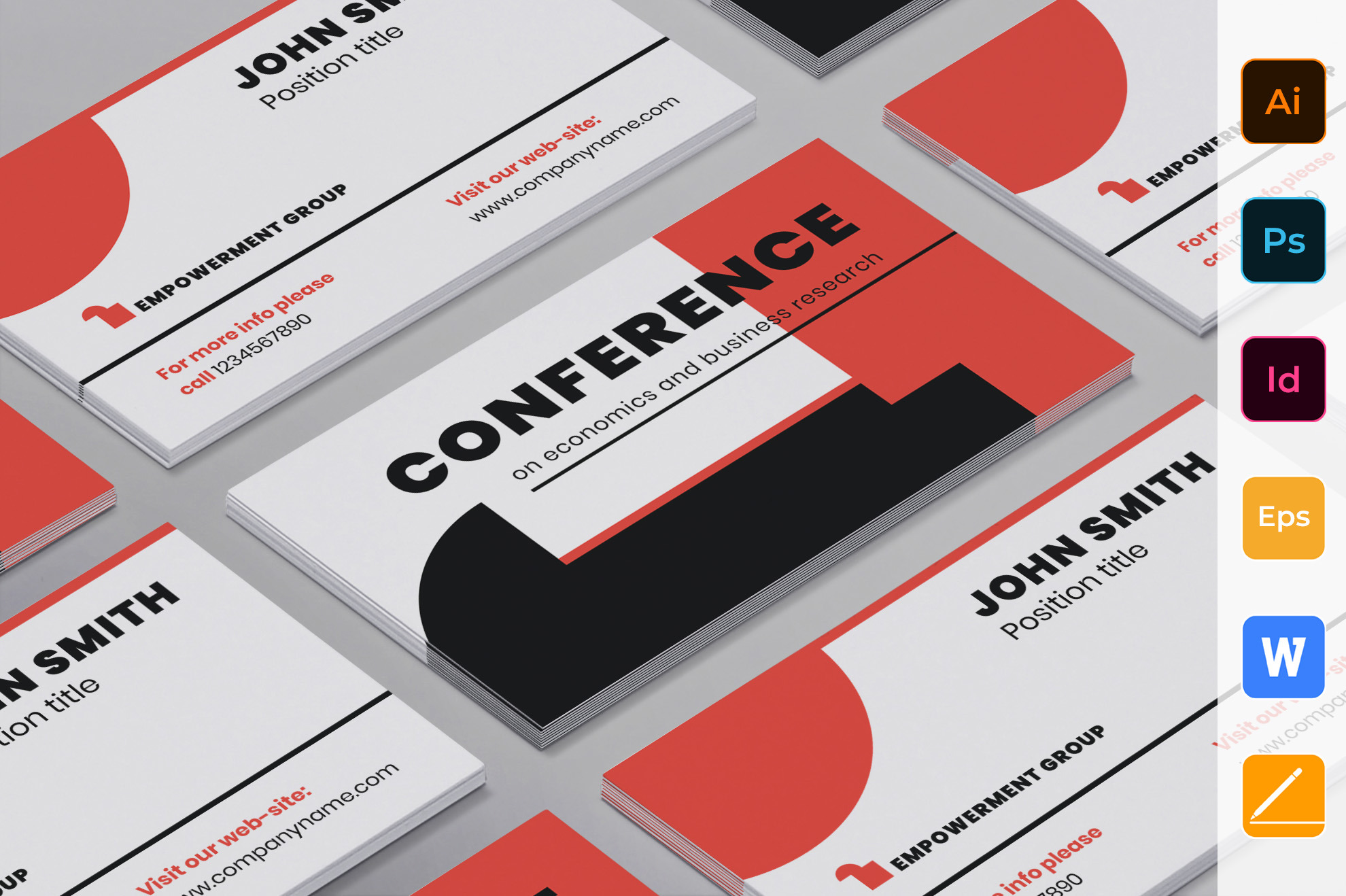 Conference Business Card, a Business Card Template by TemplatesNow!