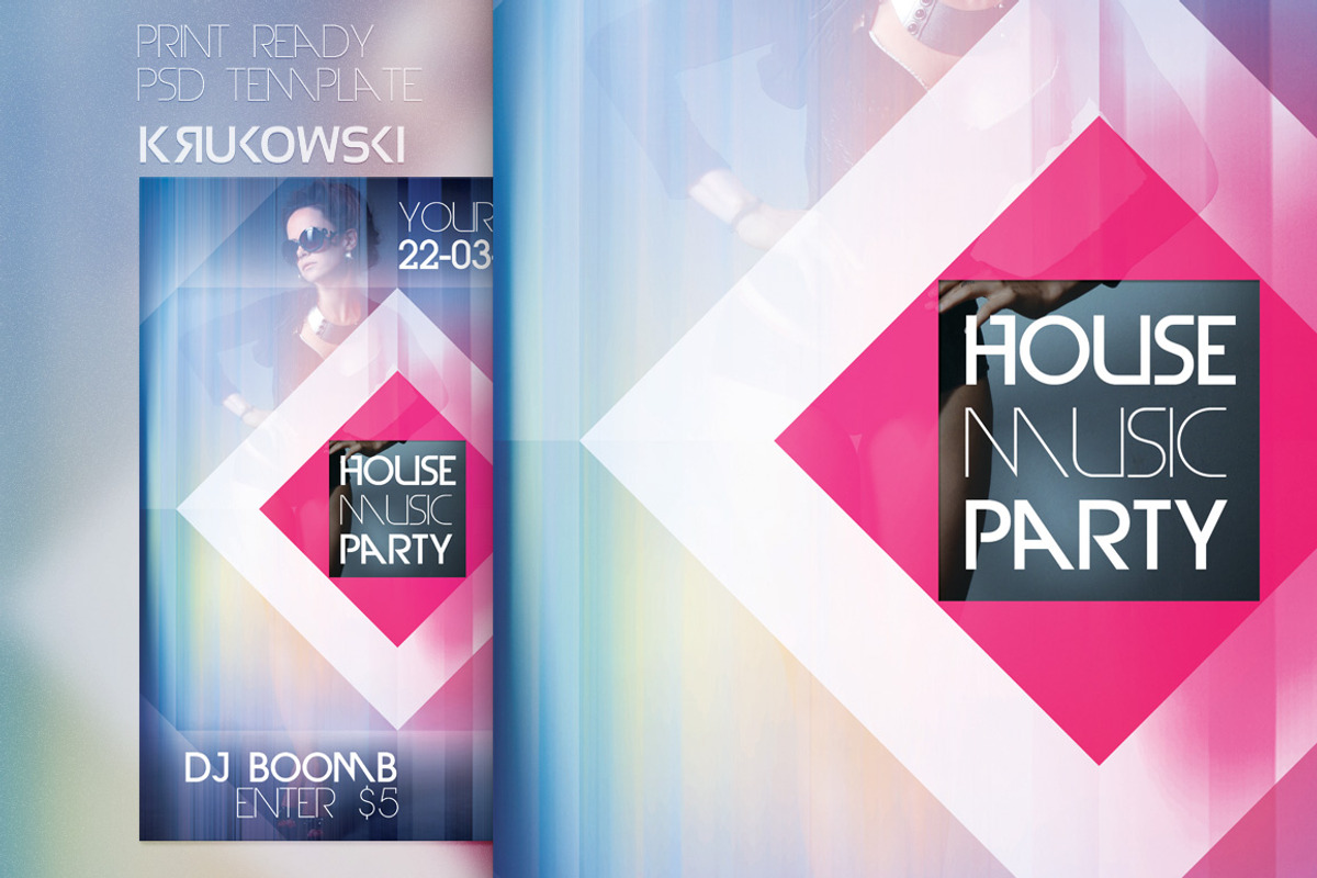 House Music Flyer, a Flyer Template by Krukowski Graphics