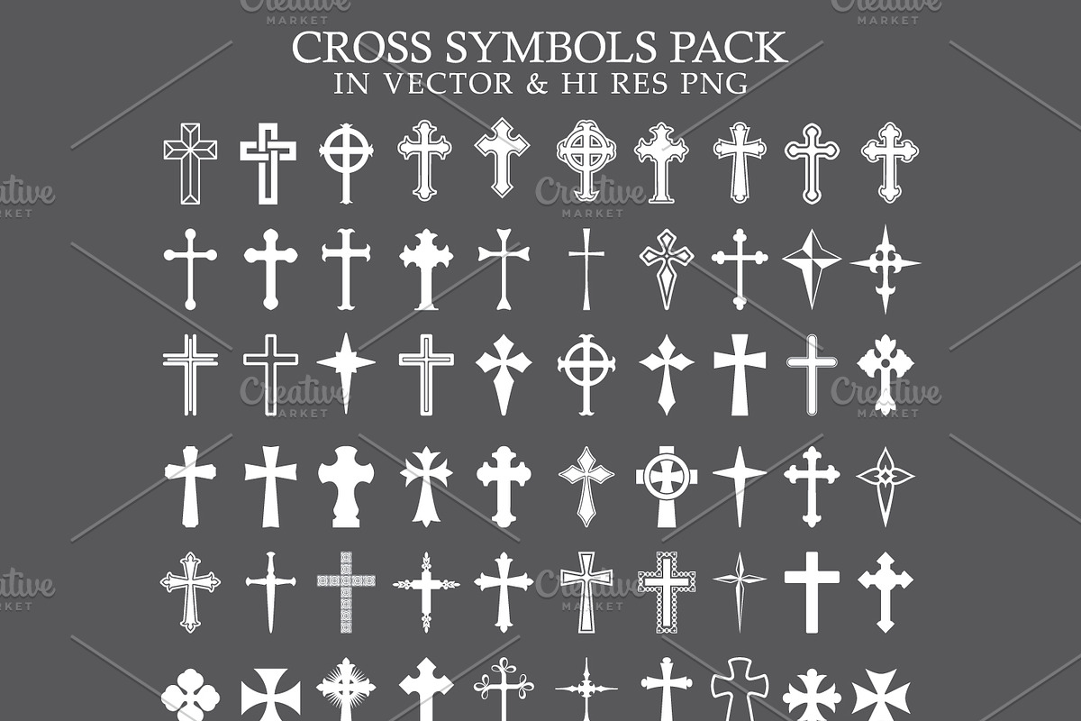 Cross Symbols Vector Pack, a Decorative Illustration by Seaquint