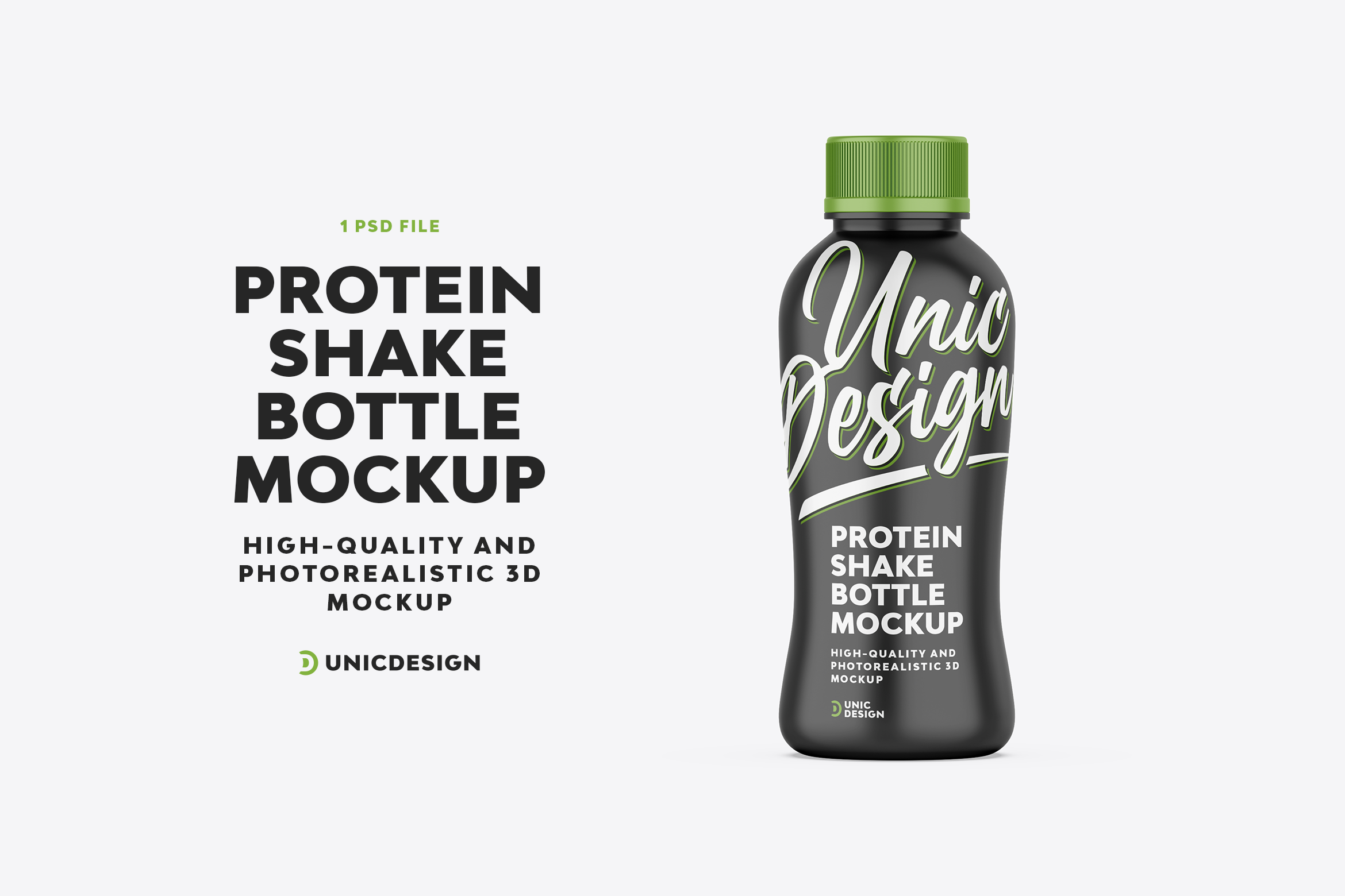 Protein Shake Bottle Mockup, a Product Mockup by UnicDesign