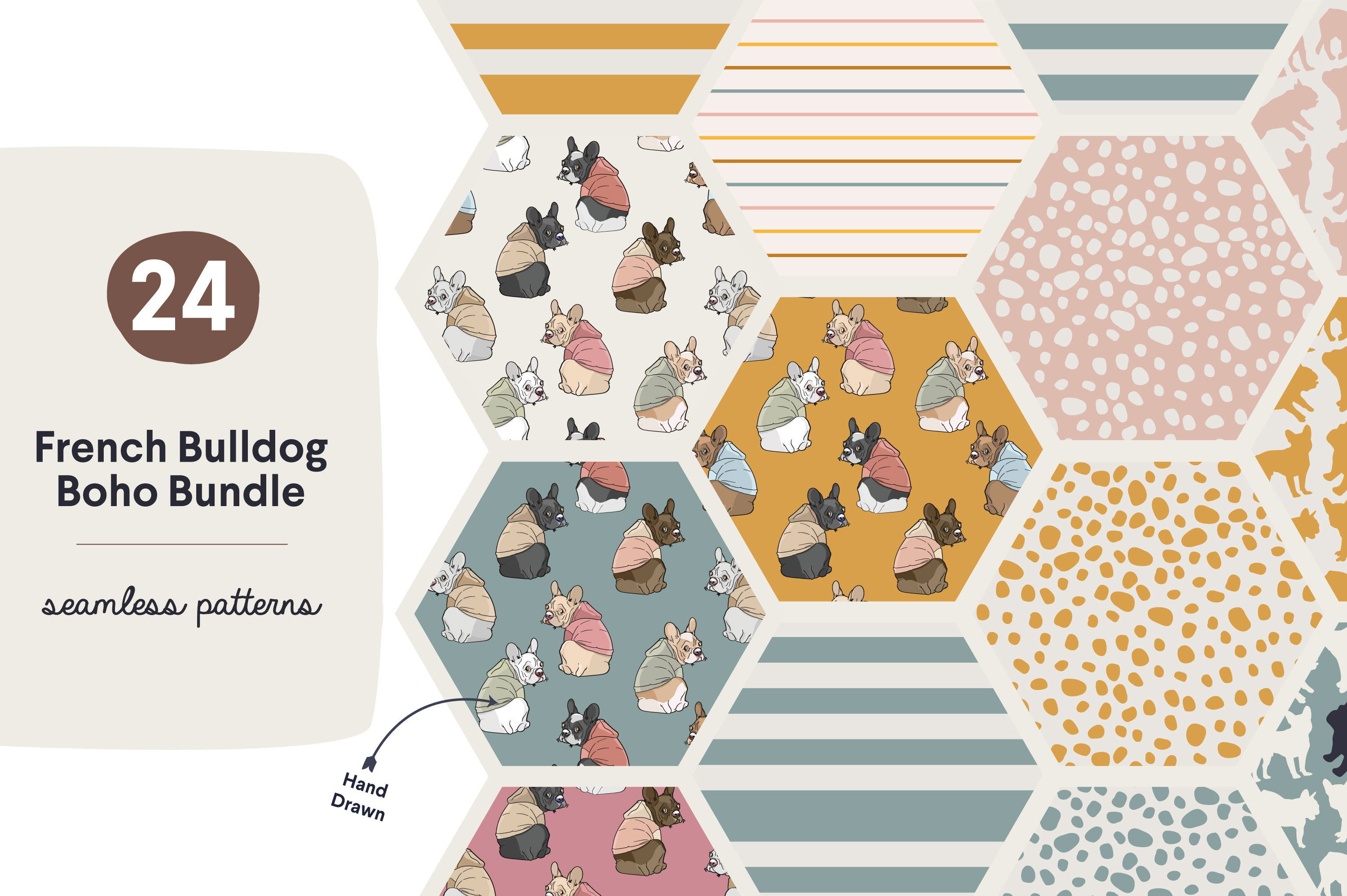 Bulldog Seamless Pattern Mega Bundle, a Pattern Graphic by Davie Ross