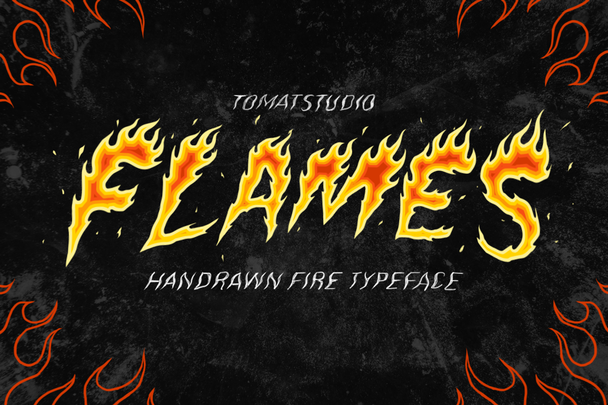 Fire Font | Flames font, a Font by tomatstudio