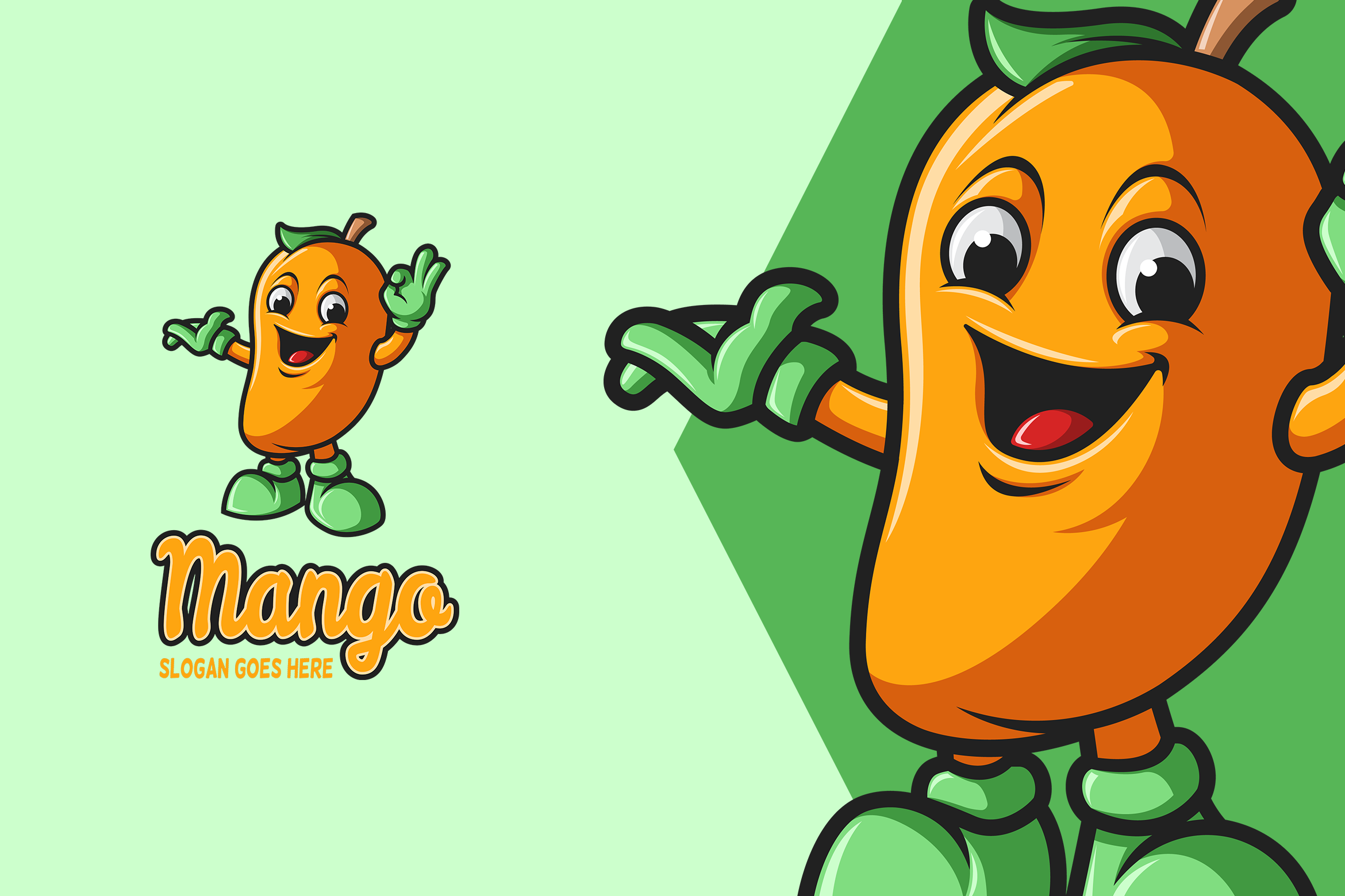 Mango - Mascot Logo, a Branding & Logo Template by AQR Studio