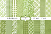 18 Richly Green Digital Paper Pack | Graphic Objects ~ Creative Market
