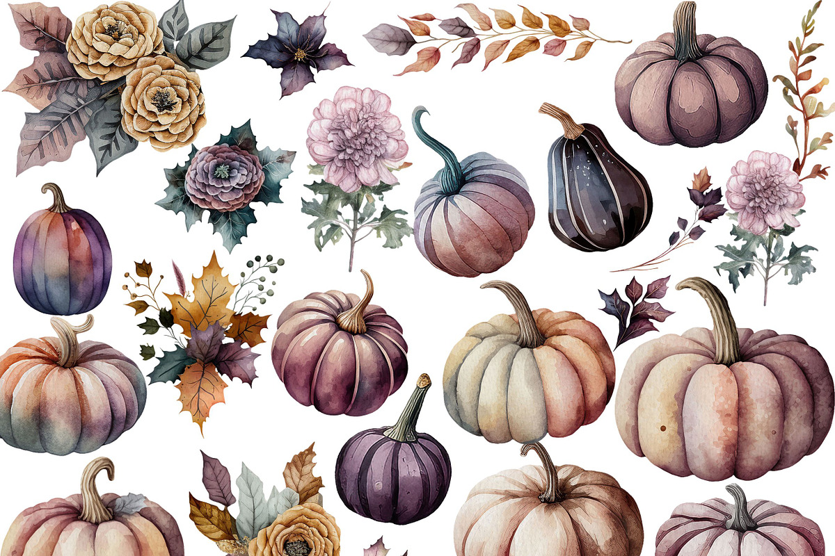 Oh My Gourd Fall Pumpkin Clipart Set, a Graphic by JBArt Clipart