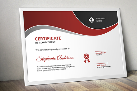 Modern docx certificate, a Stationery Template by Inkpower