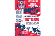 Vector poster for football or soccer league game | Illustrations ...