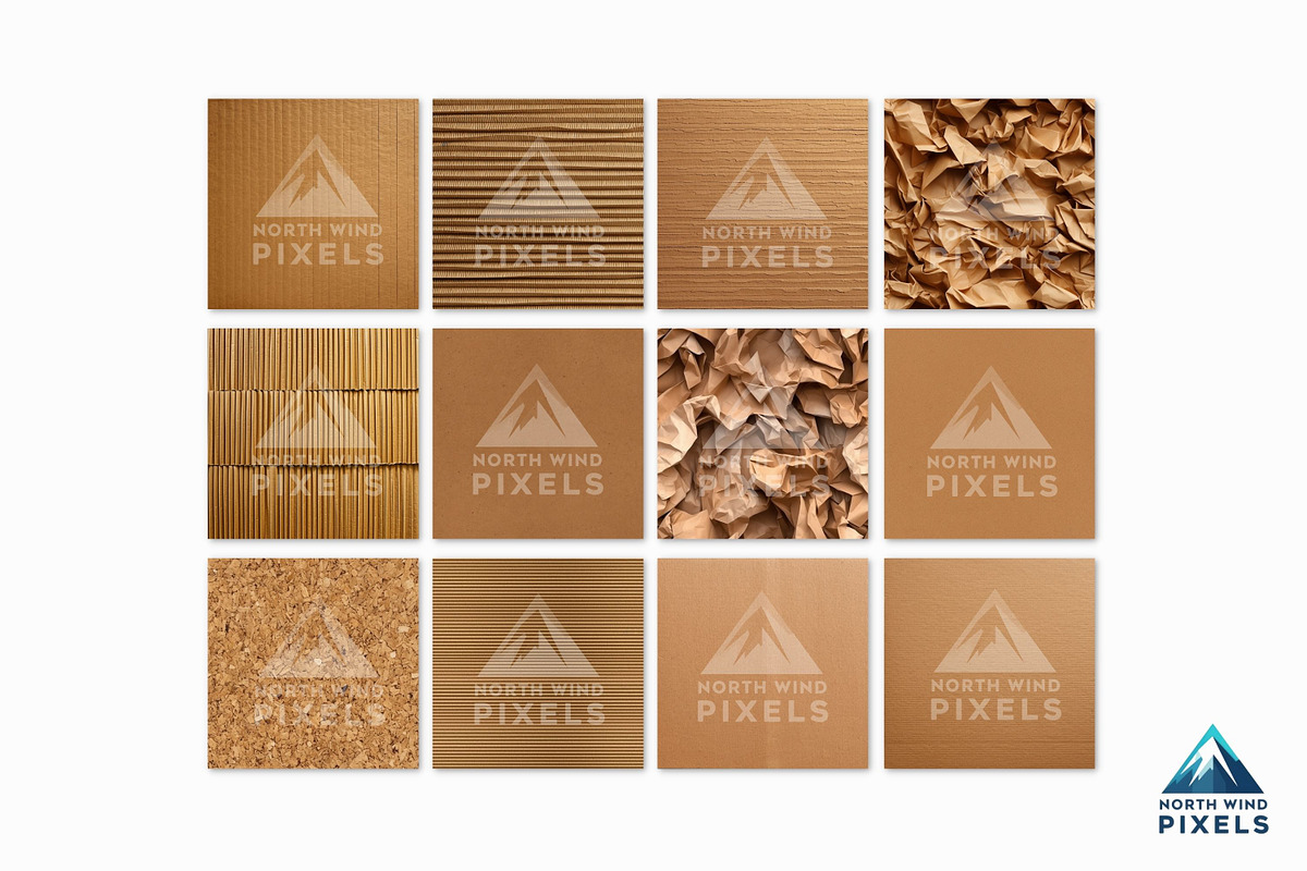 12 Cardboard Texture Patterns, a Texture Graphic by NorthWindPixels