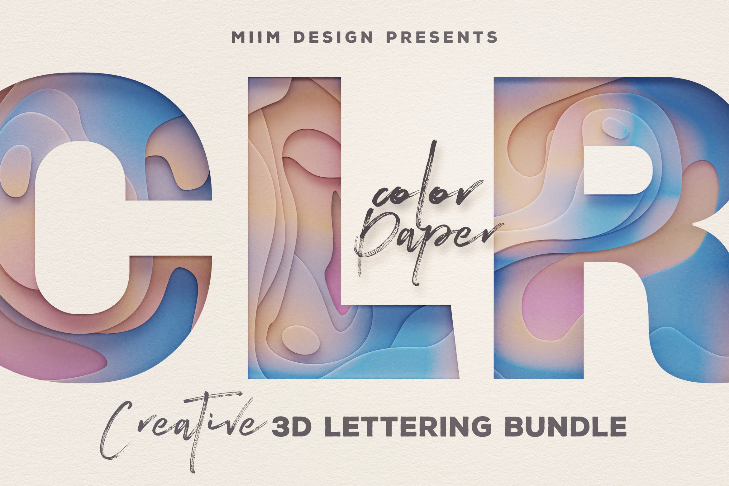 Color Paper - 3D Lettering, a Graphic by MIIM
