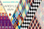 Argyle seamless vector patterns.