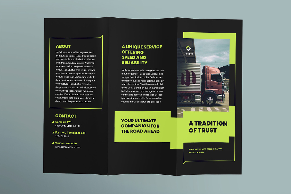 Shipping Brochure Trifold, a Brochure Template by TemplatesNow!