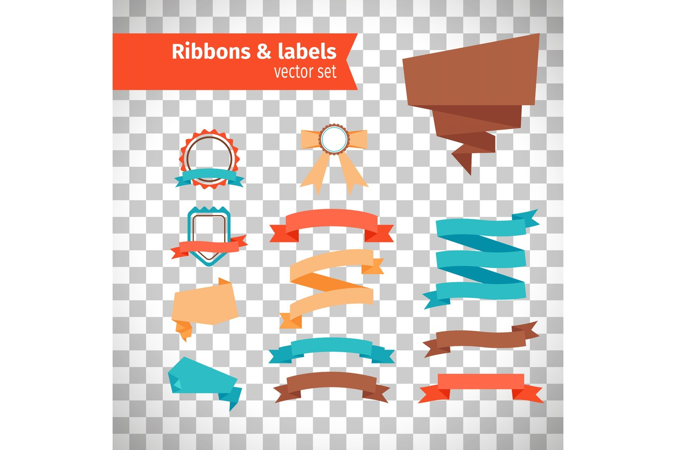 Ribbons and labels in modern style, an Object Graphic by Stock-Smart ...